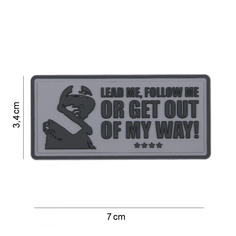 Patch 3D PVC Lead me, follow me grey R8068